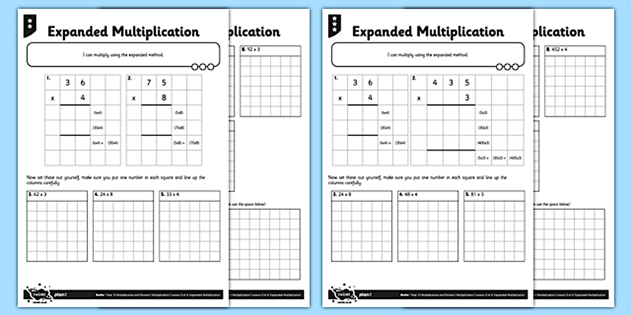 Short multiplication worksheets - KS2 - Primary Resources