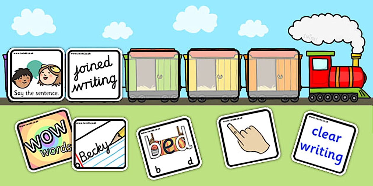 Editable Writing Target Cards Train (teacher made) - Twinkl