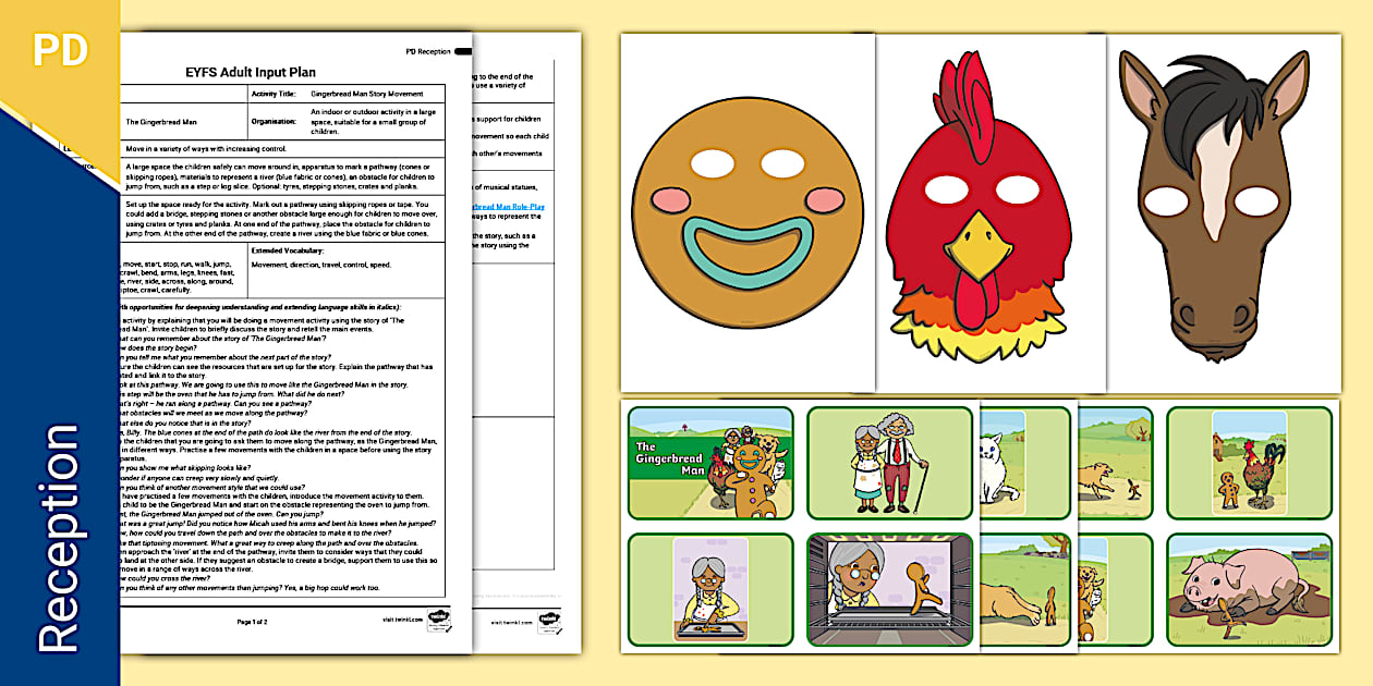 EYFS Gingerbread Man Story Movement Adult Plan Resource Pack