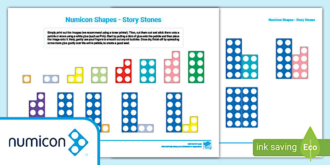 Numicon Shapes to Twenty Story Stones Printable - Twinkl