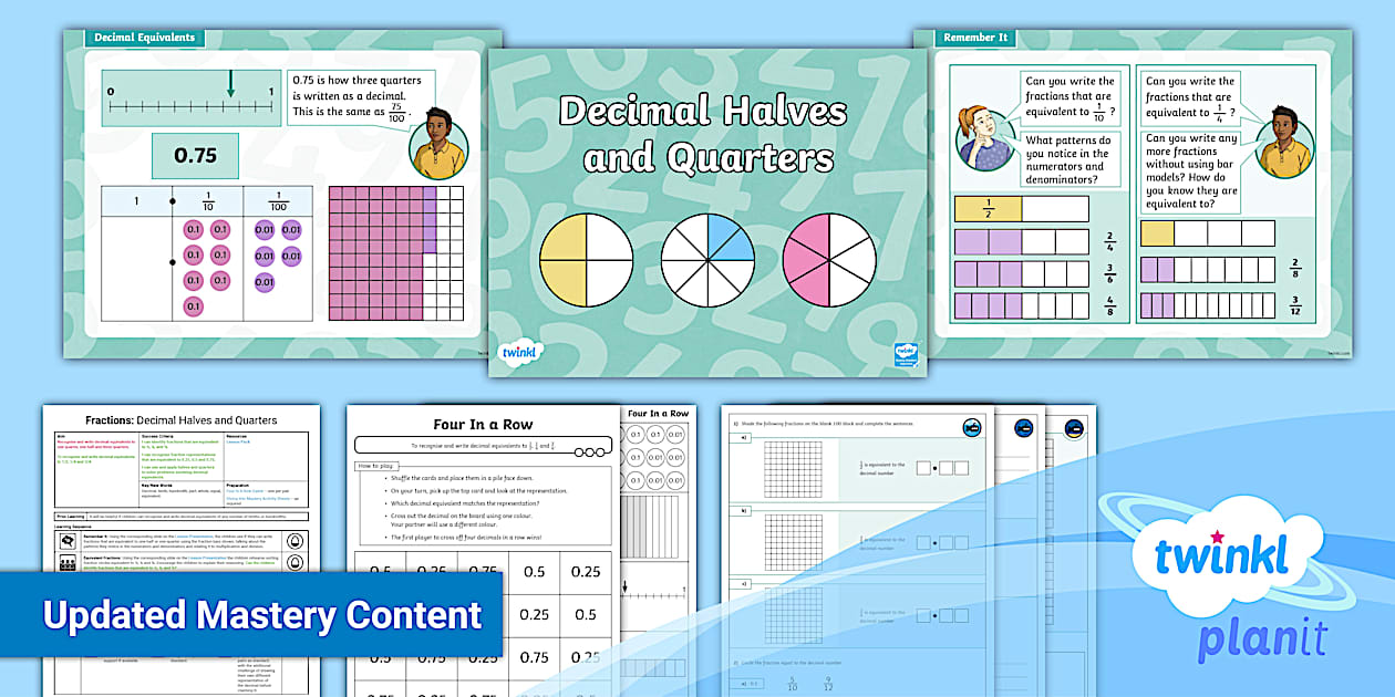 Y4 Fractions: Decimal Halves and Quarters PlanIt Maths Lesson 4