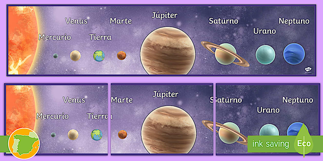 Pancarta: Los planetas del sistema solar