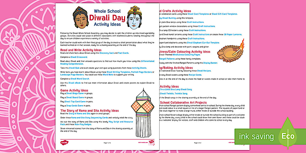 Whole School Diwali Themed Day Activity and Teaching Ideas