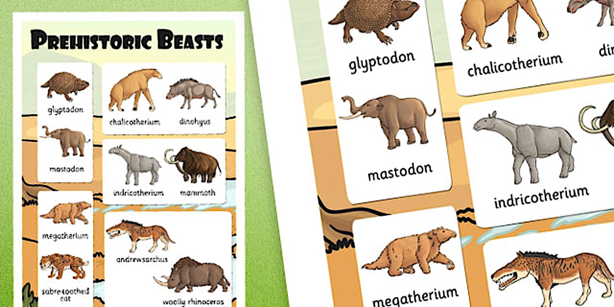 Prehistoric Beasts Vocabulary Poster (Teacher-Made) - Twinkl