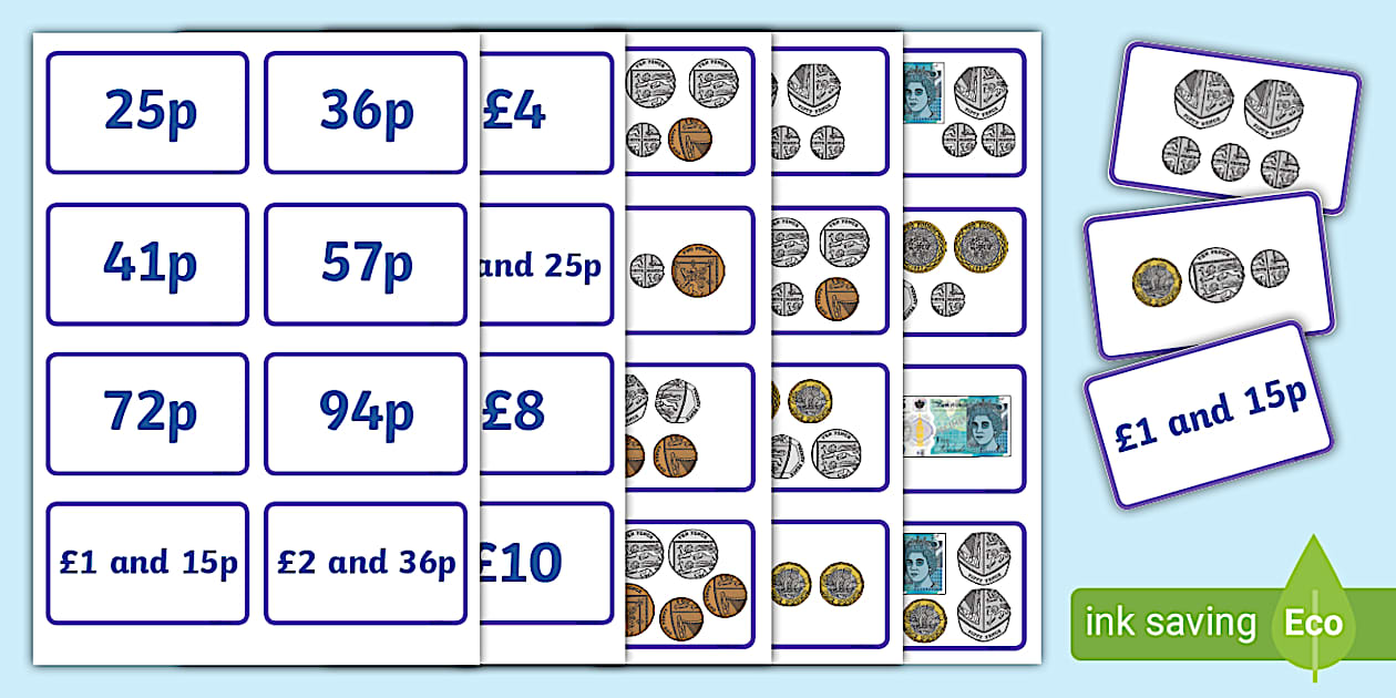 👉 Year 2 Money - Making the Same Amount Matching Cards