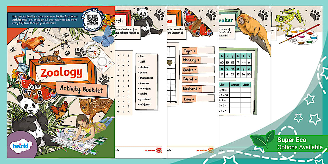 Zoology Activity Booklet 7 to 9 years (teacher made)