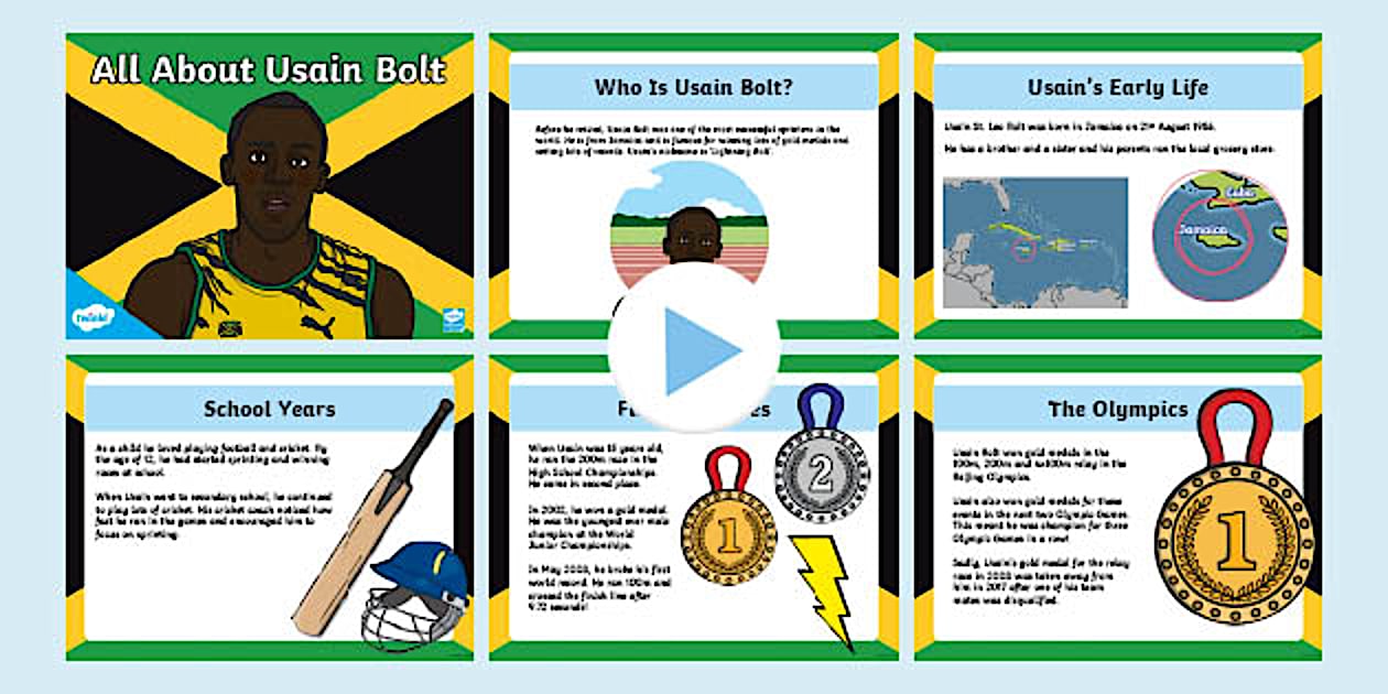 KS1 All About Usain Bolt PPT - Twinkl