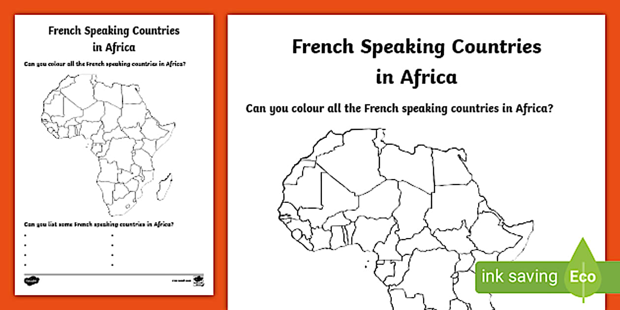 French Speaking Countries in Africa Activity Sheet - Twinkl
