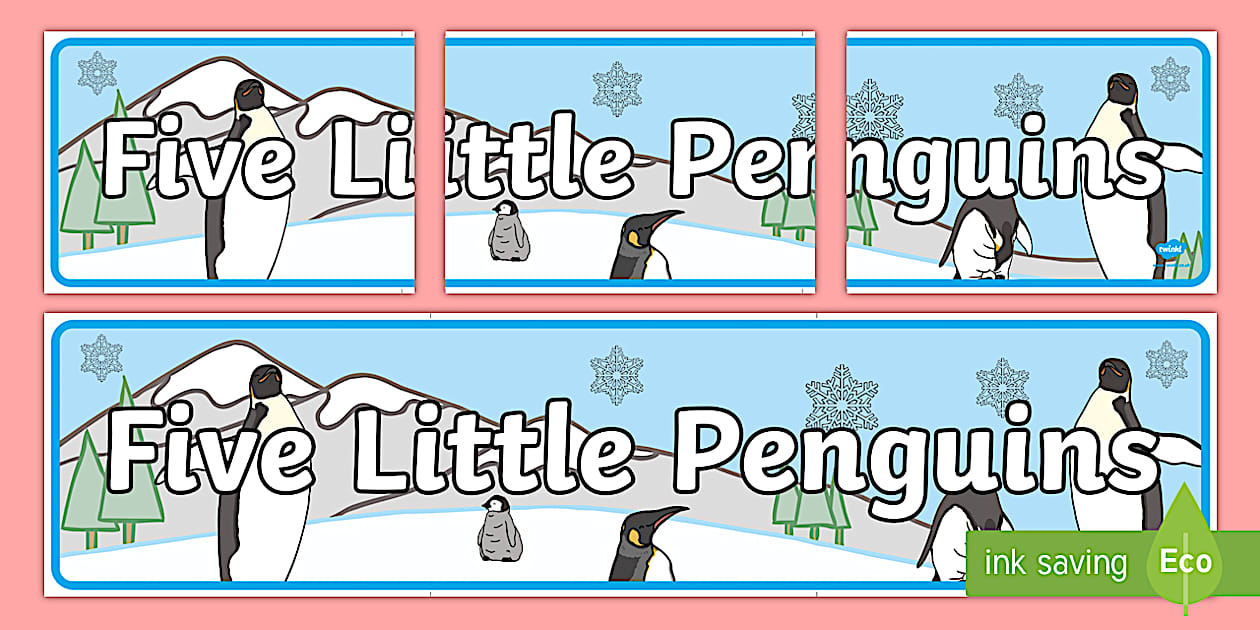 Five Little Penguins Display Banner (teacher made) - Twinkl