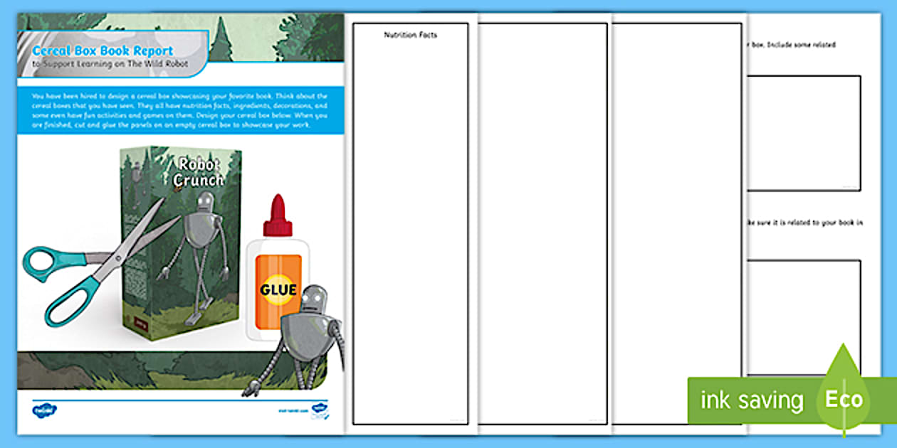 Cereal Box Book Report to Support Learning on The Wild Robot