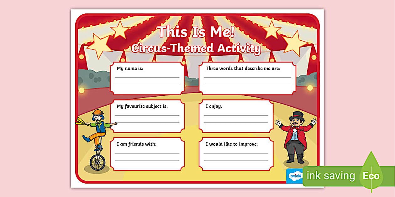 This Is Me Circus-Themed Activity (teacher made) - Twinkl