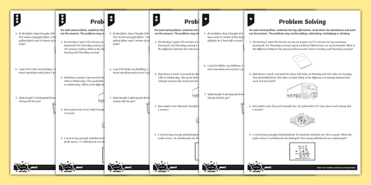 PlanIt Maths Y4 Addition and Subtraction Solving Problems Home Learning ...