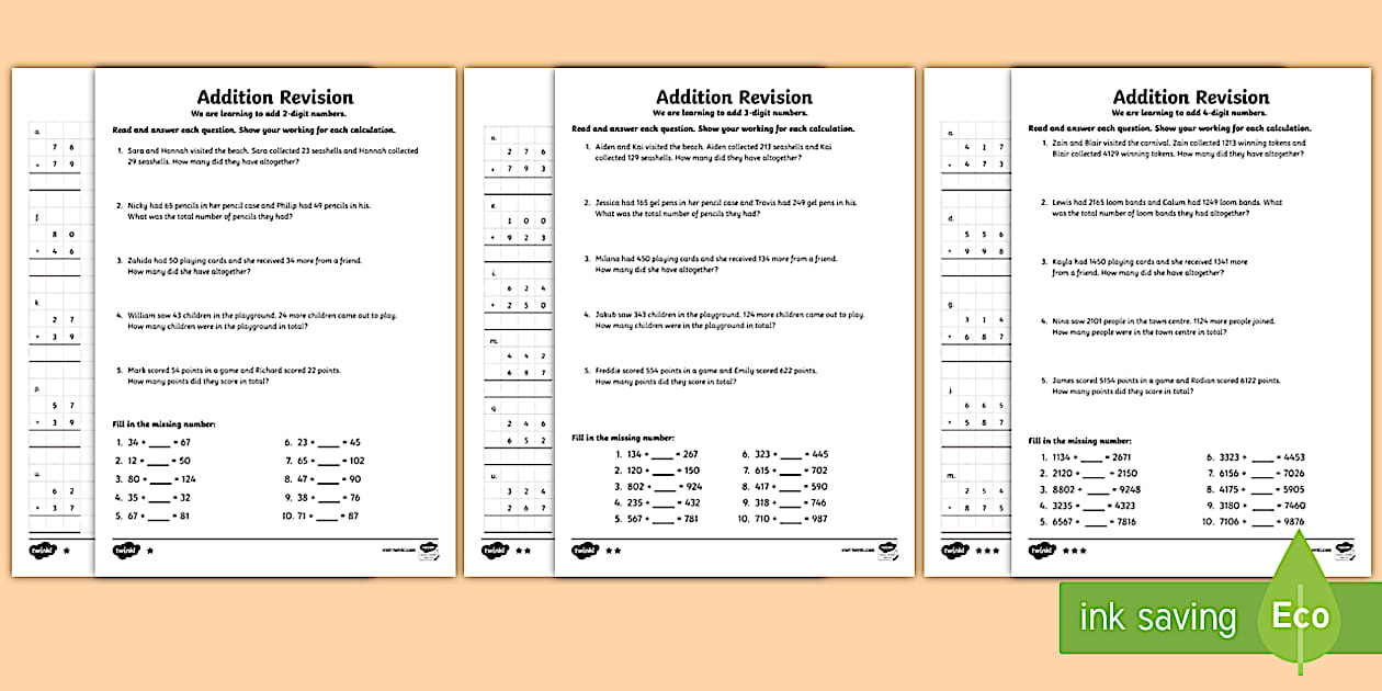 Revision of Addition of 2-Digit Numbers on Squared Paper Differentiated