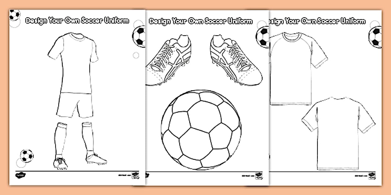 Design Your Own Soccer Uniform Coloring Sheets - Twinkl