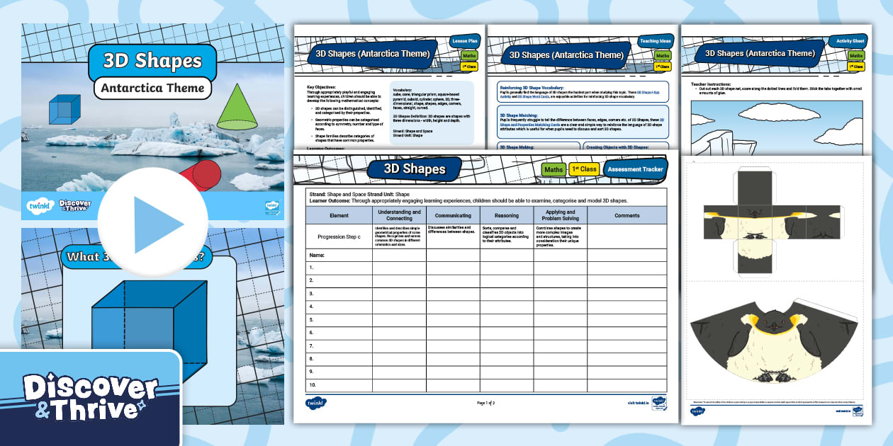 3D Shapes (Antarctica Theme) Pack (teacher made) - Twinkl