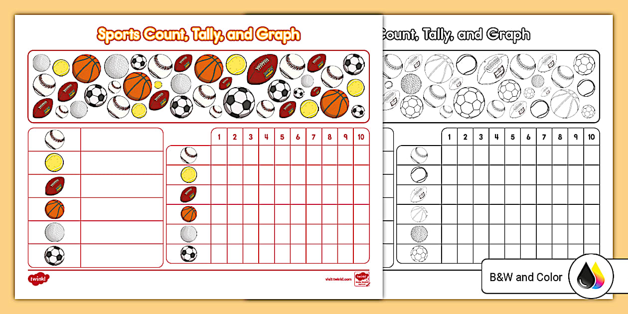 Printable Sports Counting Worksheet for Kids | Twinkl USA