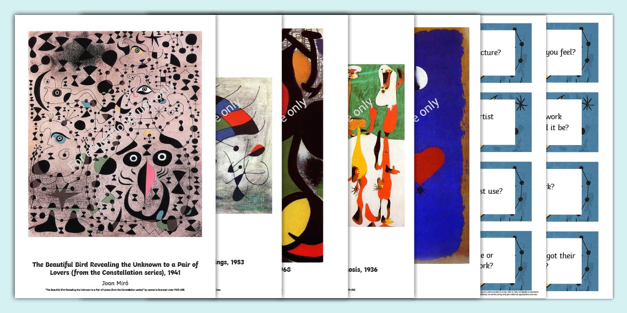 Joan Miró Photopack and Prompt Questions (teacher made)