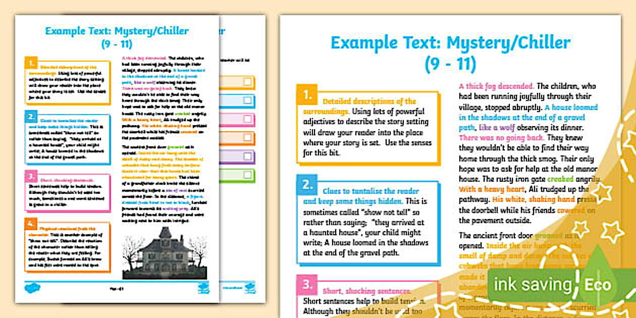 Example Text Pack for Parents: Mystery/Chiller (Ages 9 - 11)