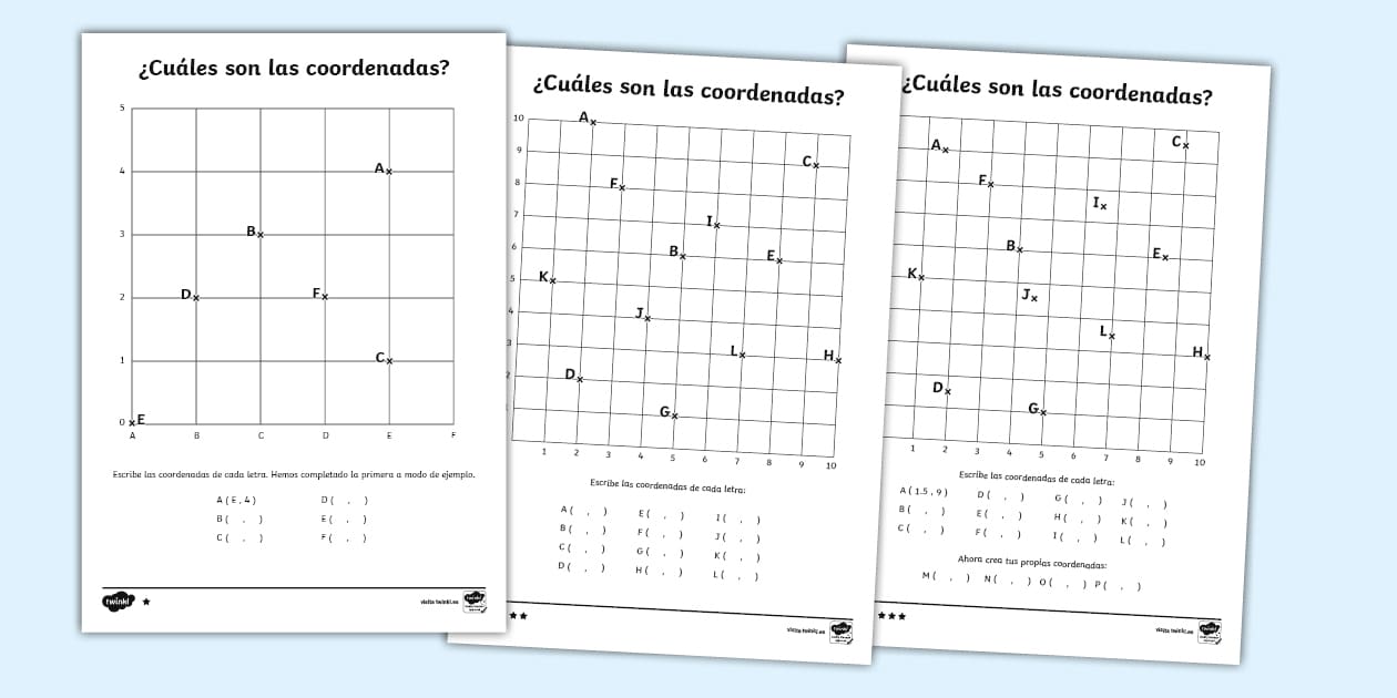 Ficha de actividad: ¿Cuáles son las coordenadas? - Twinkl