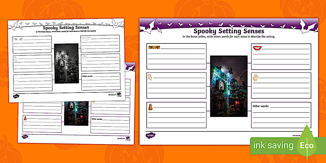 Spooky Setting Senses Mind Map (teacher made) - Twinkl