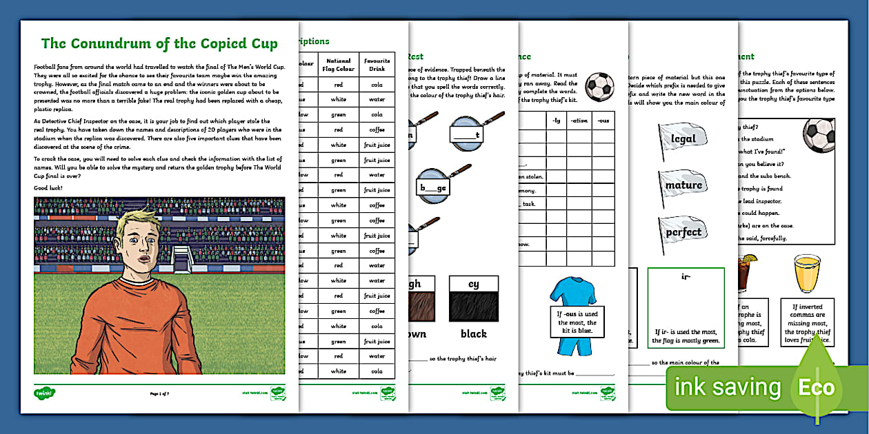 LKS2 The Conundrum of the Copied Cup: The Men's World Cup SPaG Problem ...