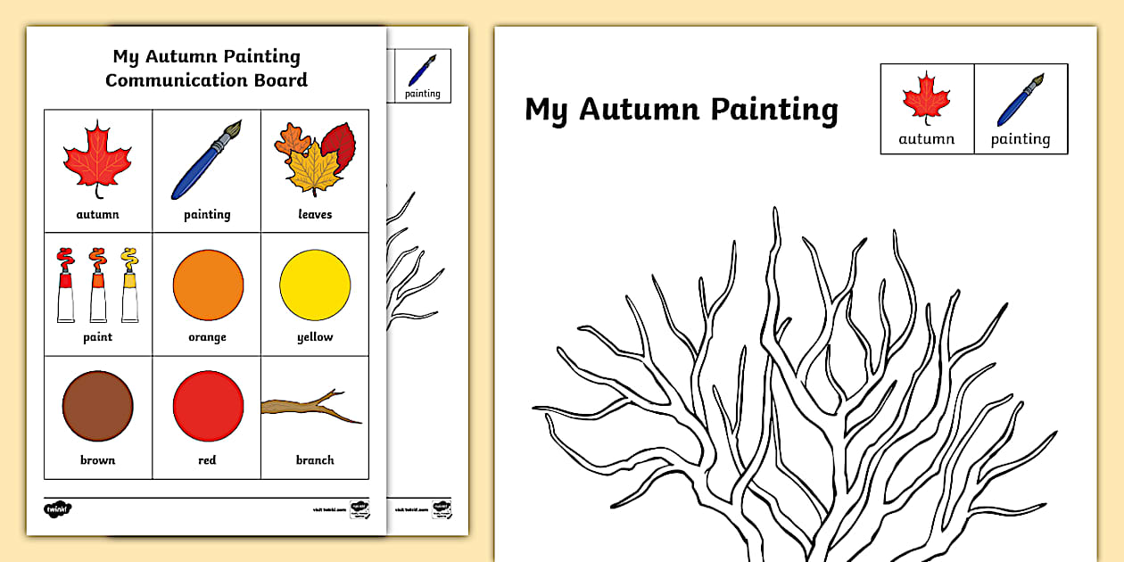 Autumn Tree Painting Activity with Visual Supports - Twinkl