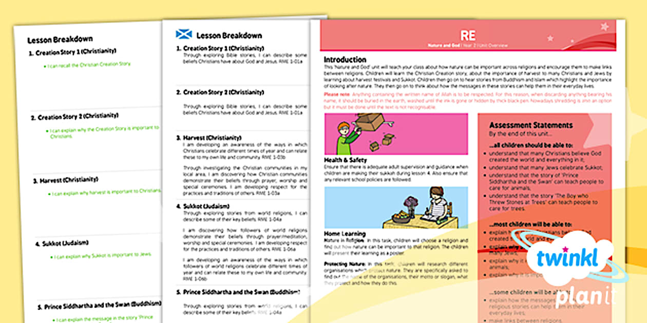 CfE First Level PlanIt RE Year 2 Nature and God PlanIt Overview