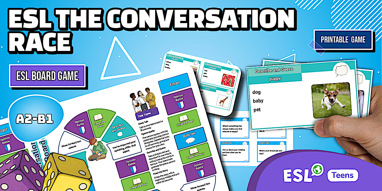 * NEW * ESL The Conversation Race Board Game [Teens, A2-B1]