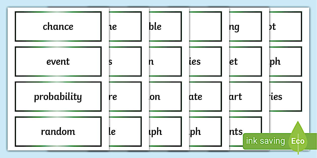 Probability Key Word Cards (teacher made) - Twinkl