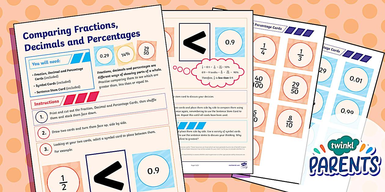 👉 SEND Maths Support: Comparing Fractions, Decimals and Percentages (Year 6