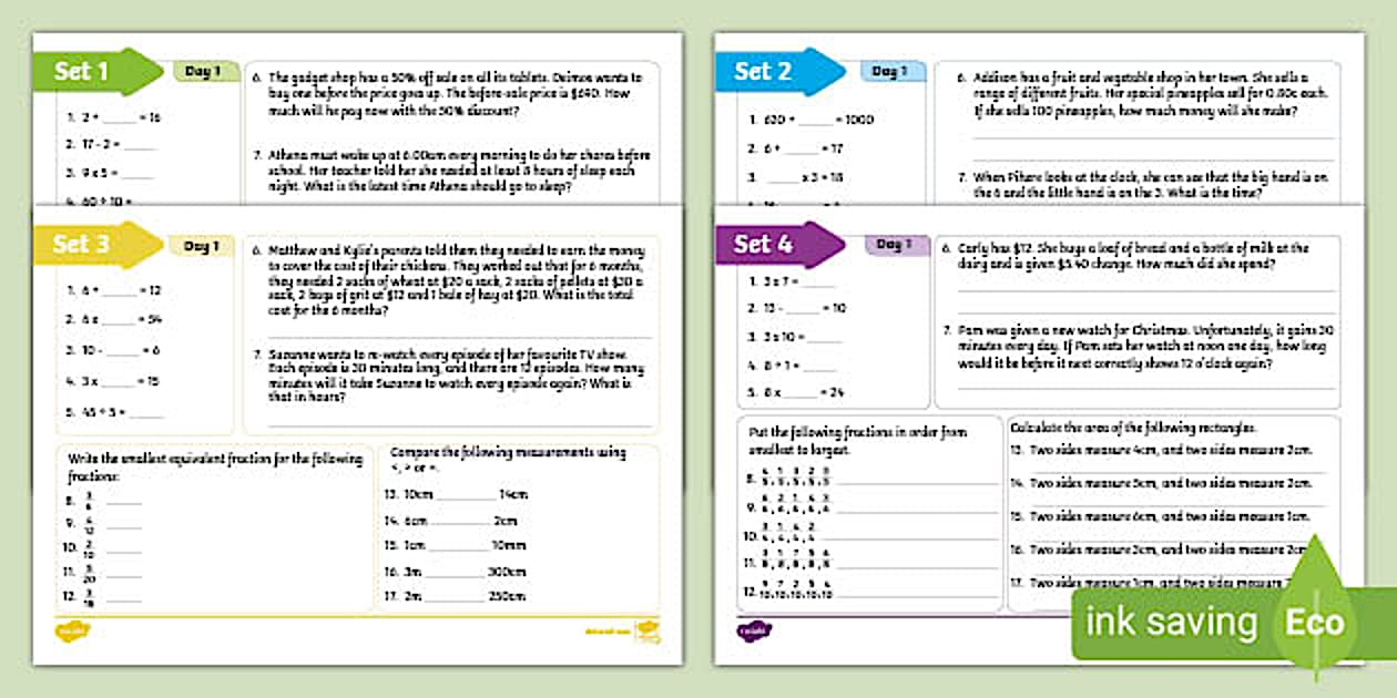 Level 3 Daily Maths Practice (teacher made) - Twinkl