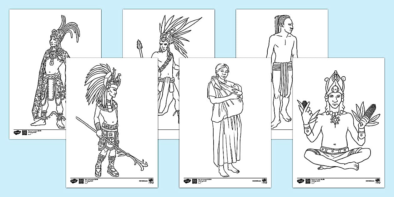 Mayan Coloring Pages (Teacher-Made) - Twinkl
