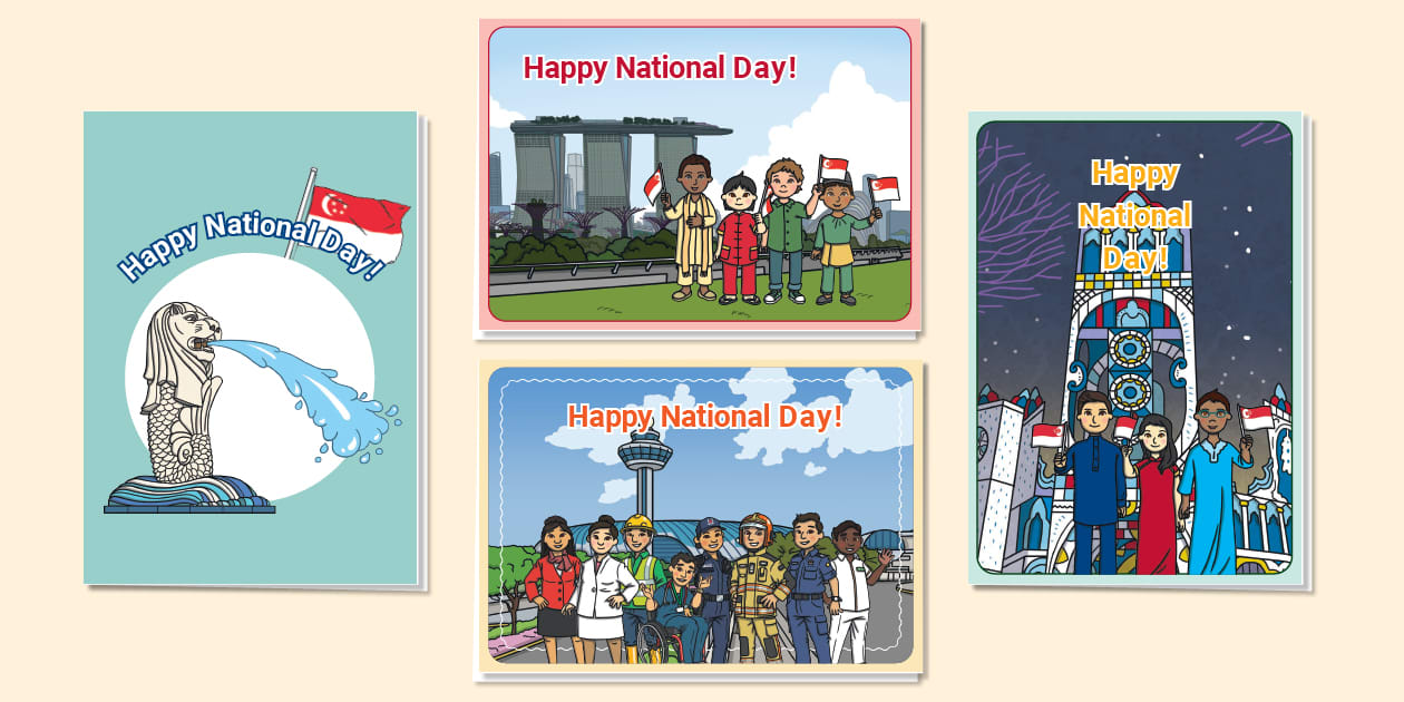 Singapore National Day Greeting Cards (teacher made)