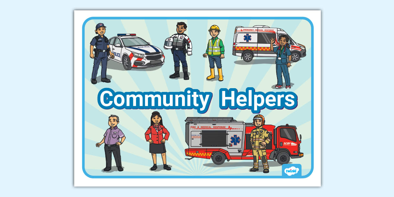 Singapore Community Helper Display Poster (teacher made)