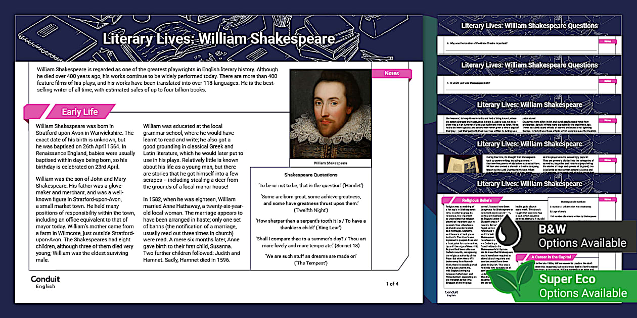 BGE Reading Comprehension: The Life of William Shakespeare