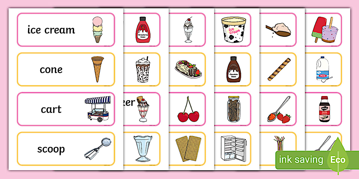 Ice Cream Parlour Word Cards - Twinkl