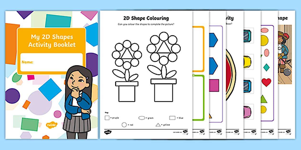 👉 2D Shapes Activity Booklet (Ages 3-5) (teacher made)