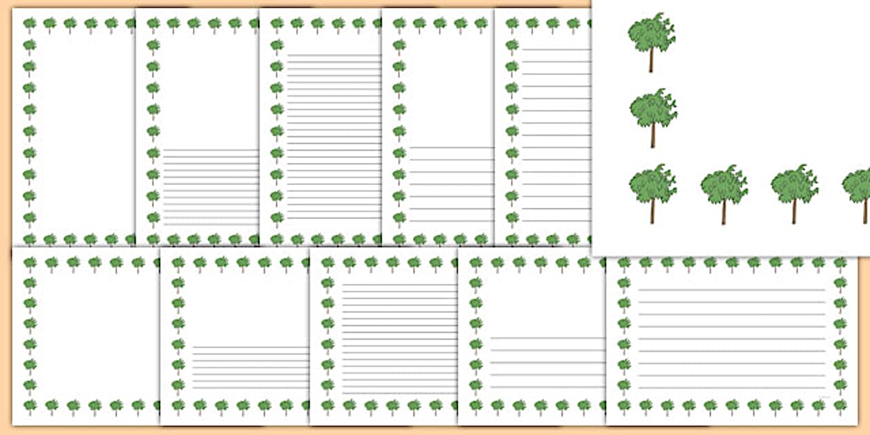 Editable Mulberry Tree Themed Page Borders (Lehrer gemacht)