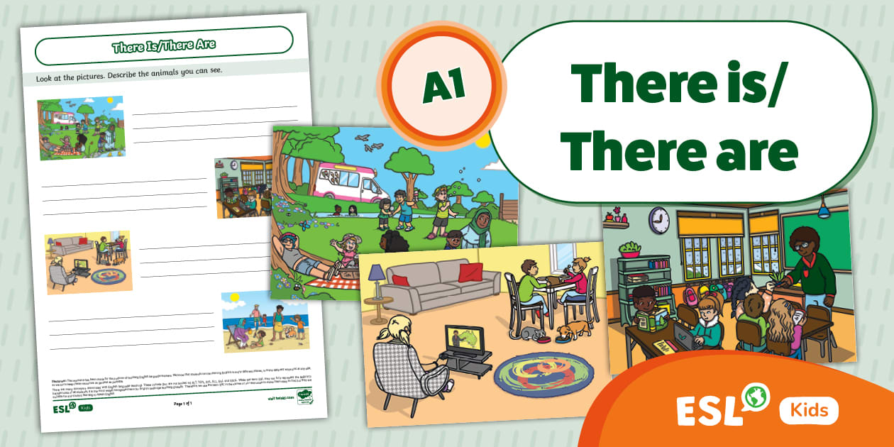ESL There Is/There Are Writing Activity [Kids, A1]