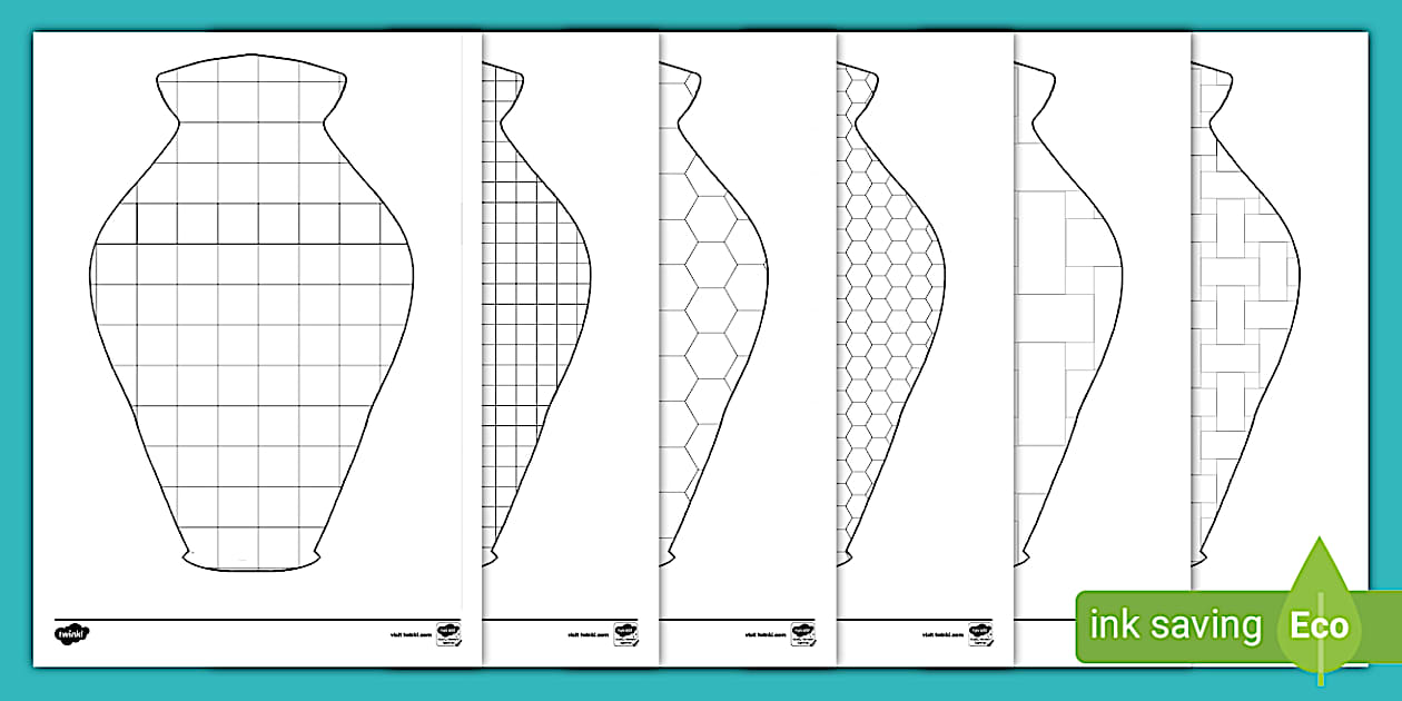 Greek Vase Mosaic Colouring Pages (teacher made) - Twinkl