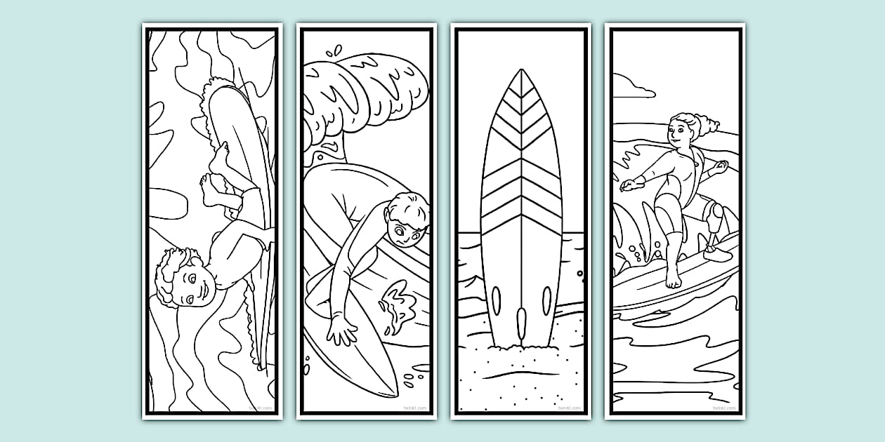 Surfing Bookmarks (teacher made) - Twinkl
