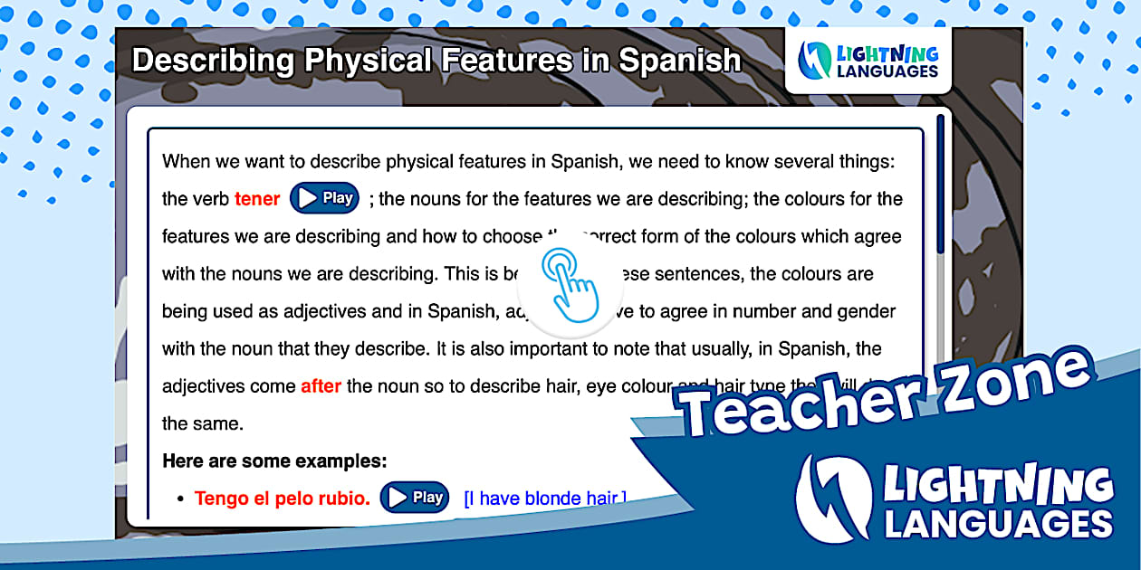 👉 Lightning Languages | Spanish | Go Guide | Describing Physical Features