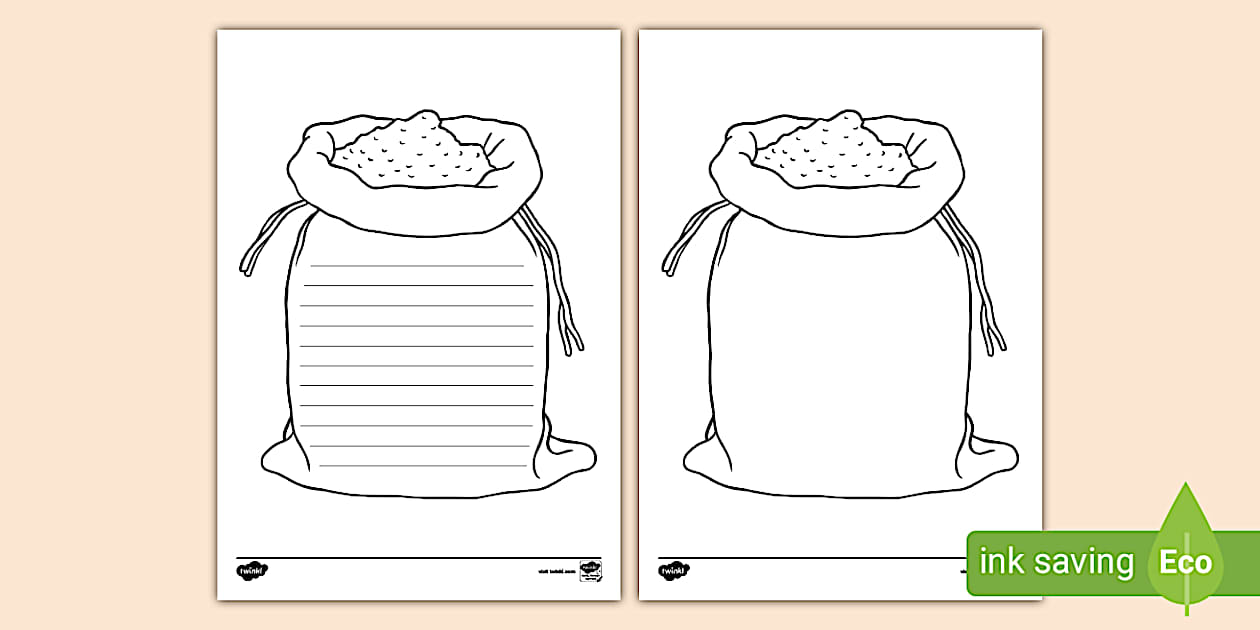 Sack Shape Writing Frame (teacher made) - Twinkl