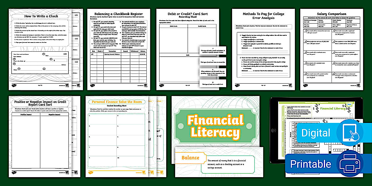 6th Grade Financial Literacy Worksheets Pack | Twinkl USA