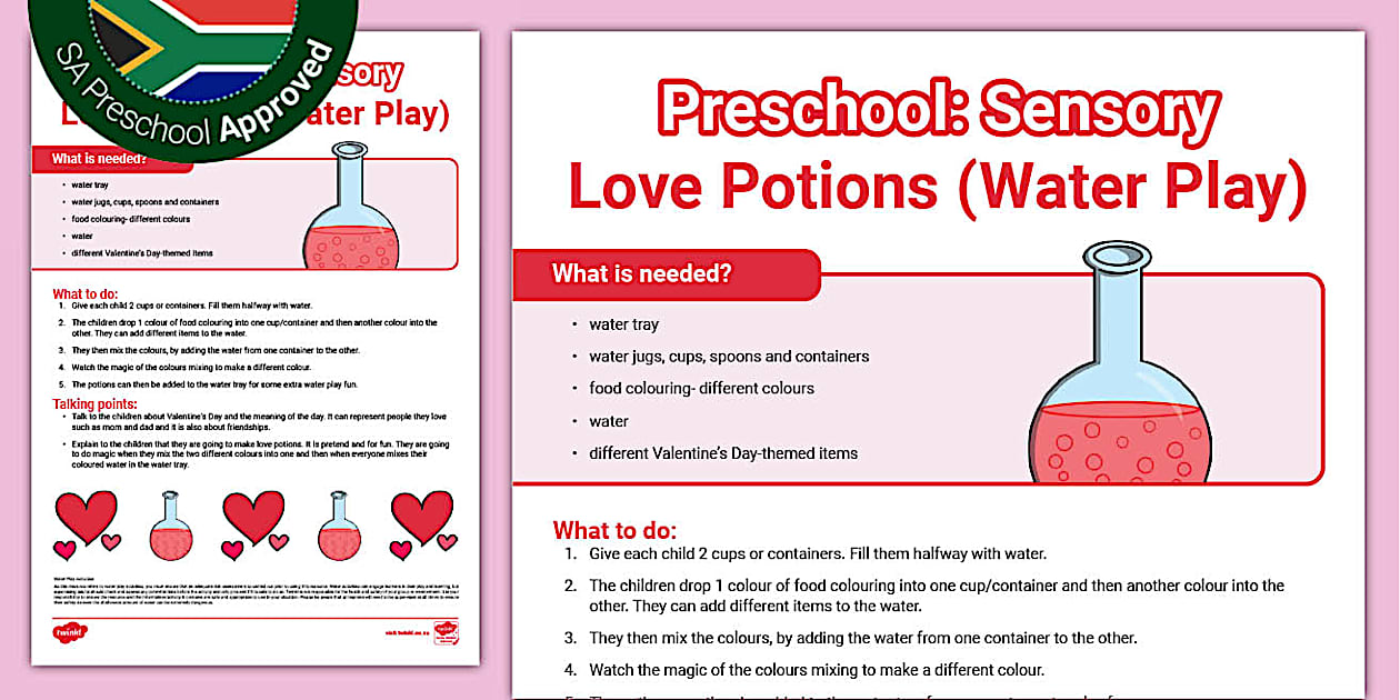 Preschool: Sensory- Valentine's Day Love Potions (Water Play)