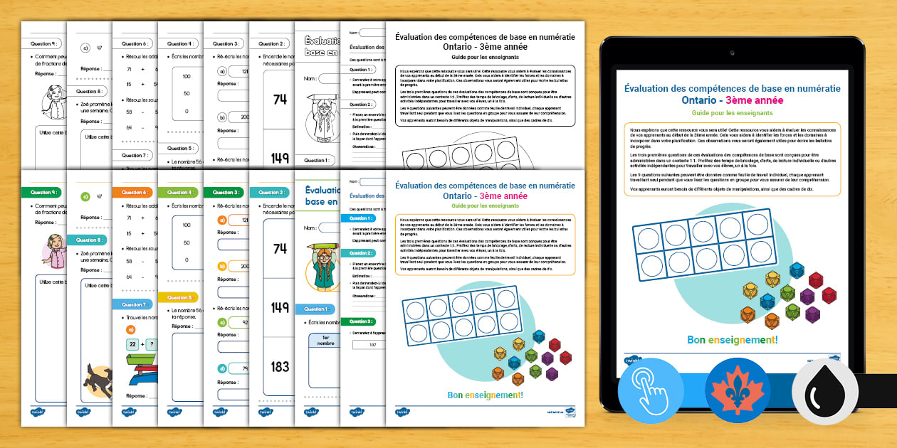 Ontario Foundation Skills Assessment Numeracy Grade 3 French