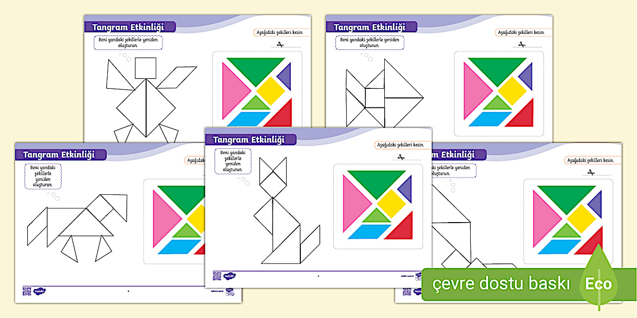 Hayvanlar Tangram Etkinliği (teacher made) - Twinkl