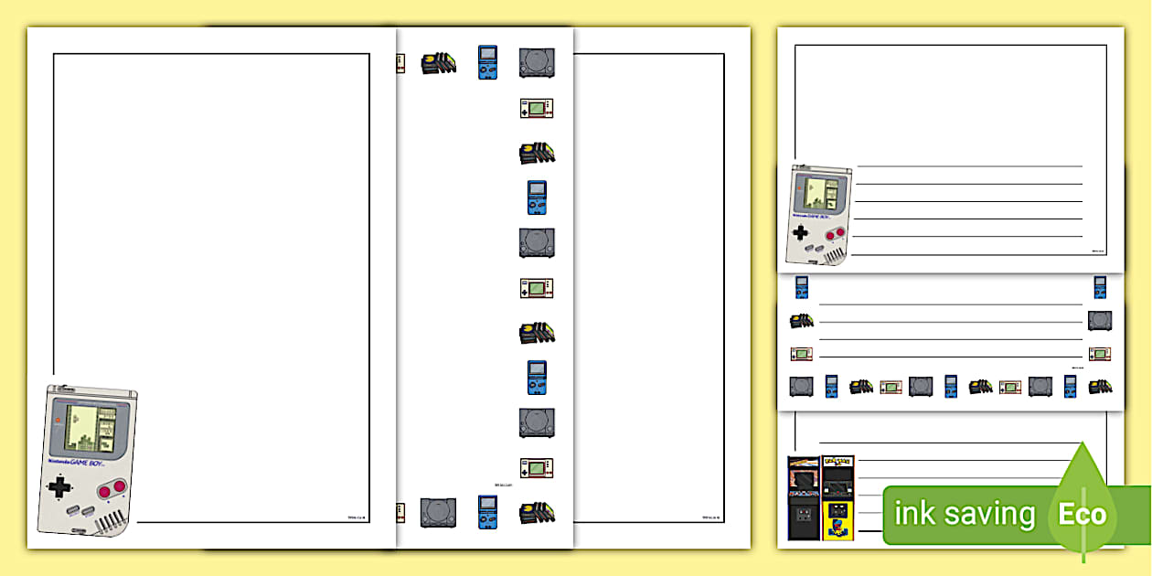 KS2 - Gaming Page Borders (teacher made) - Twinkl
