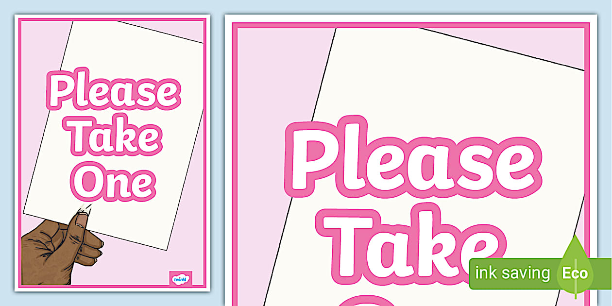 Please Take One Poster - Twinkl - KS2