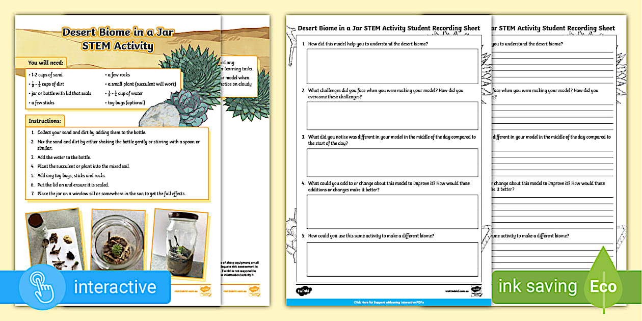 Desert Biome in a Jar STEM Activity Ι 5&6 Biological Science
